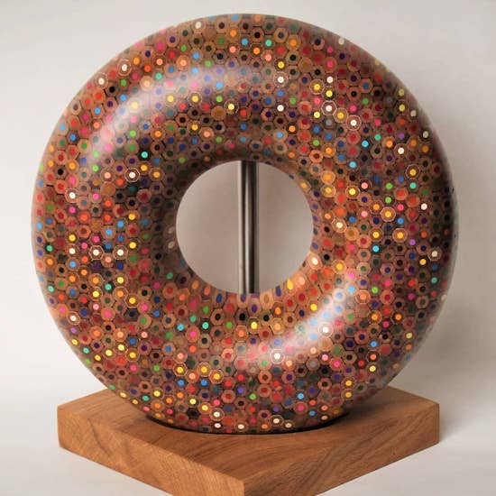 Massive Donut Made of Coloured Pencils is SO Satisfying