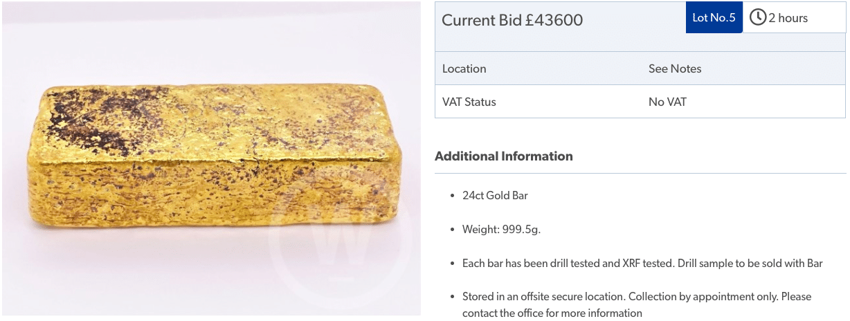 Gold Bars Seized and Sold After Being Found at the Airport